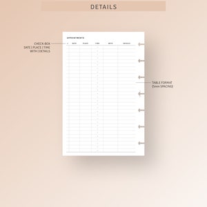 Appointments Tracker Printable Happy Planner Mini Inserts, Appointment ...