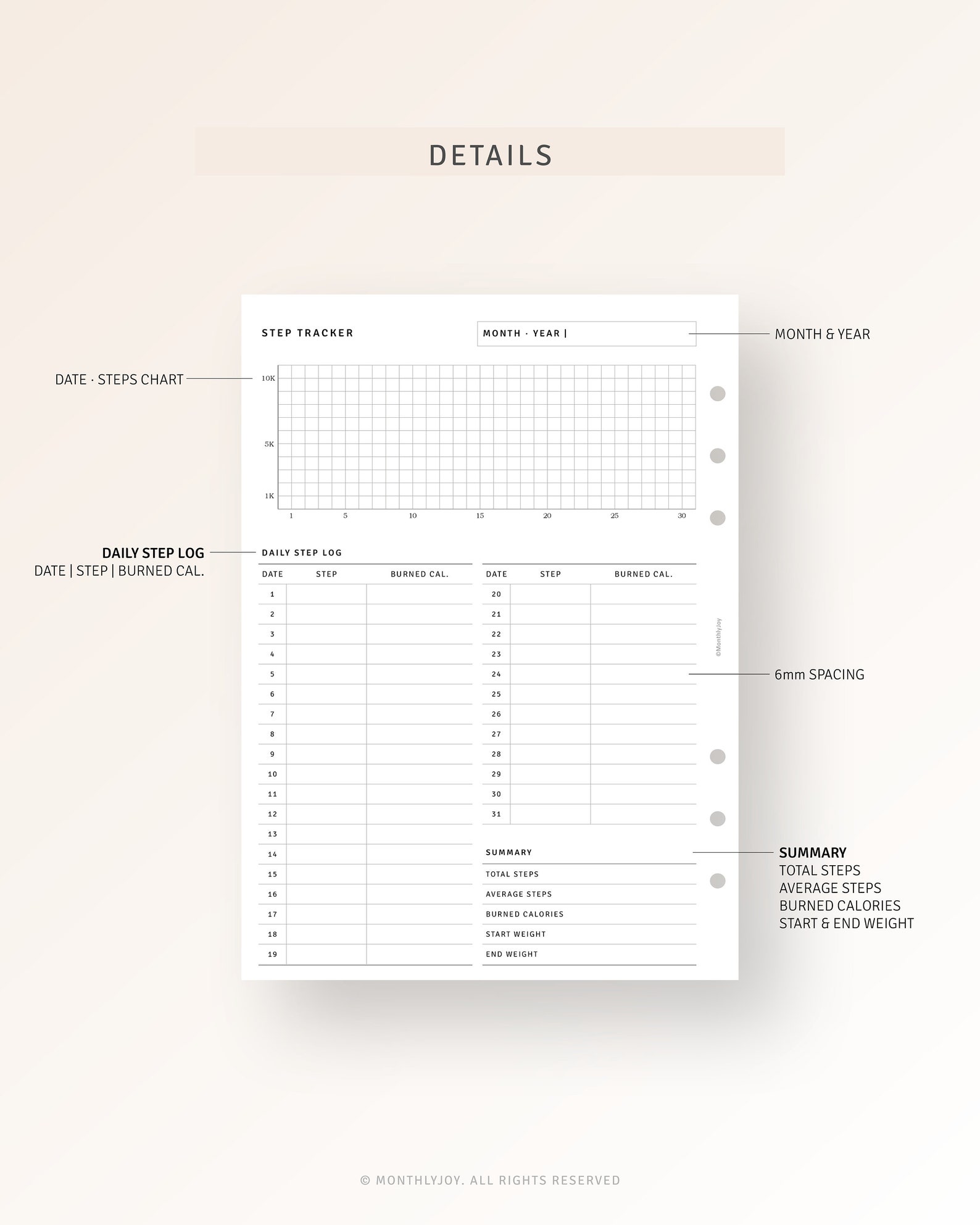 Step Tracker Printable A5 Inserts Weight Loss Tracker - Etsy