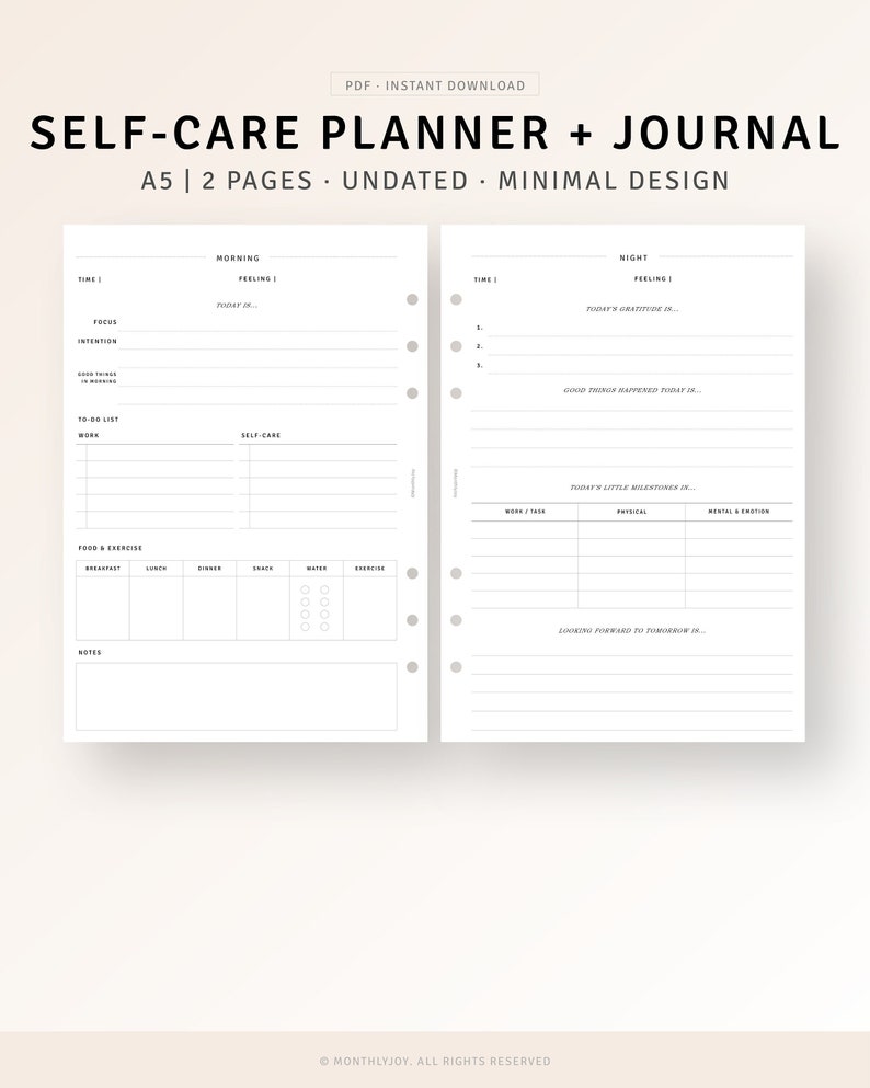 Self-care Planner A5 Planner Printable Inserts Mental Health - Etsy ...