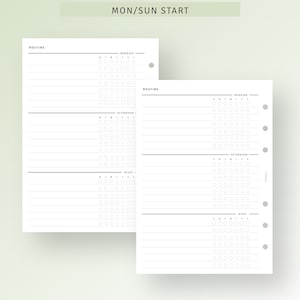 Routine Tracker Printable Personal Wide Inserts, Daily To-do List ...