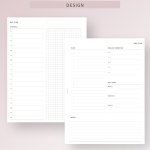 HP Classic, Simple Daily Planner Printable Day on 2 Pages, to Do List ...
