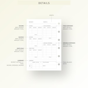 Monthly Budget Planner Printable Pocket Size, Income Expense Tracker ...