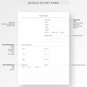 Plant Care Journal A4/letter Size Printable Garden Journal Template ...