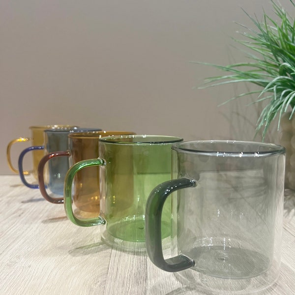 Coloured Glass Mugs - Etsy UK