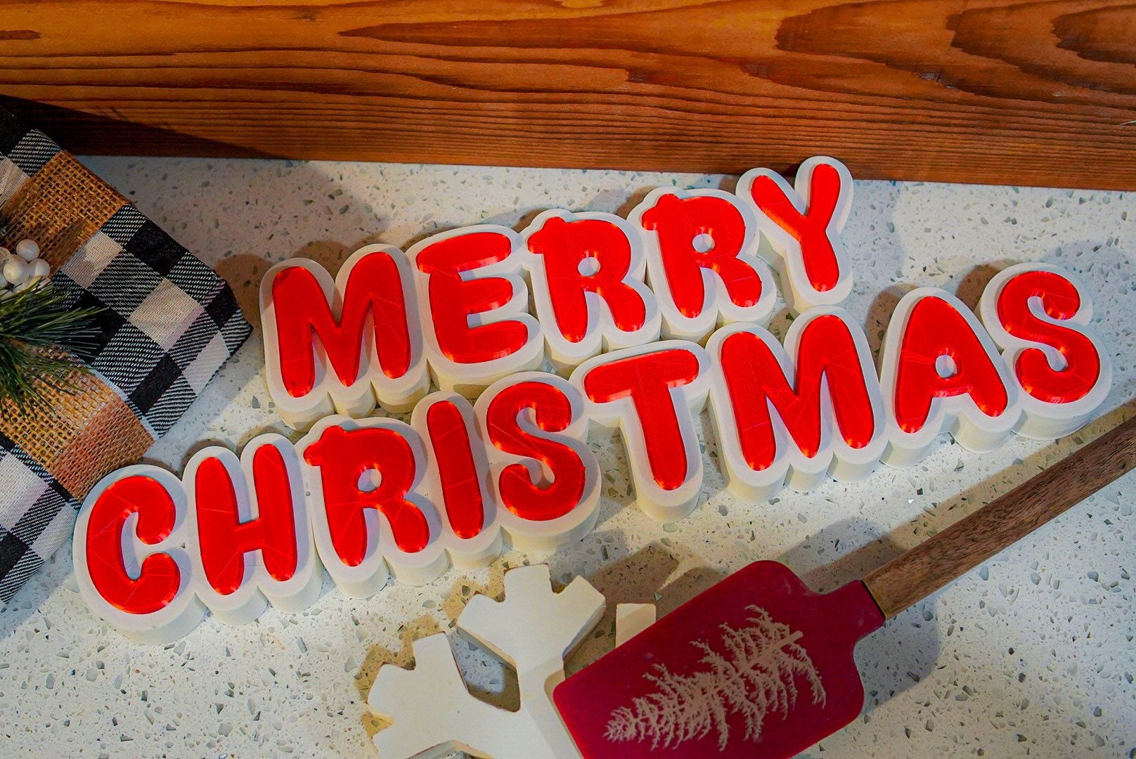 Merry Christmas Stl File Digital Download - Holiday - Decor ...