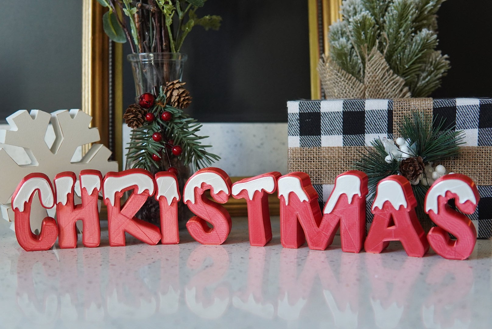 Merry Christmas Stl File Digital Download - Holiday - Snowy - Decor - Etsy