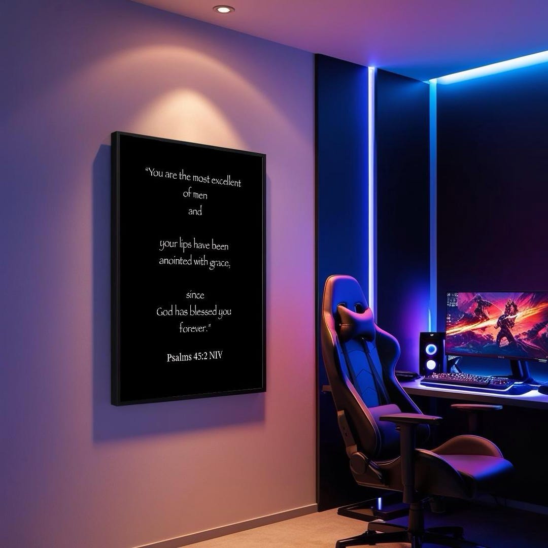 Psalms 45 2 Wall Poster Bible Verse Wall Hanging for Men Bible Verses ...