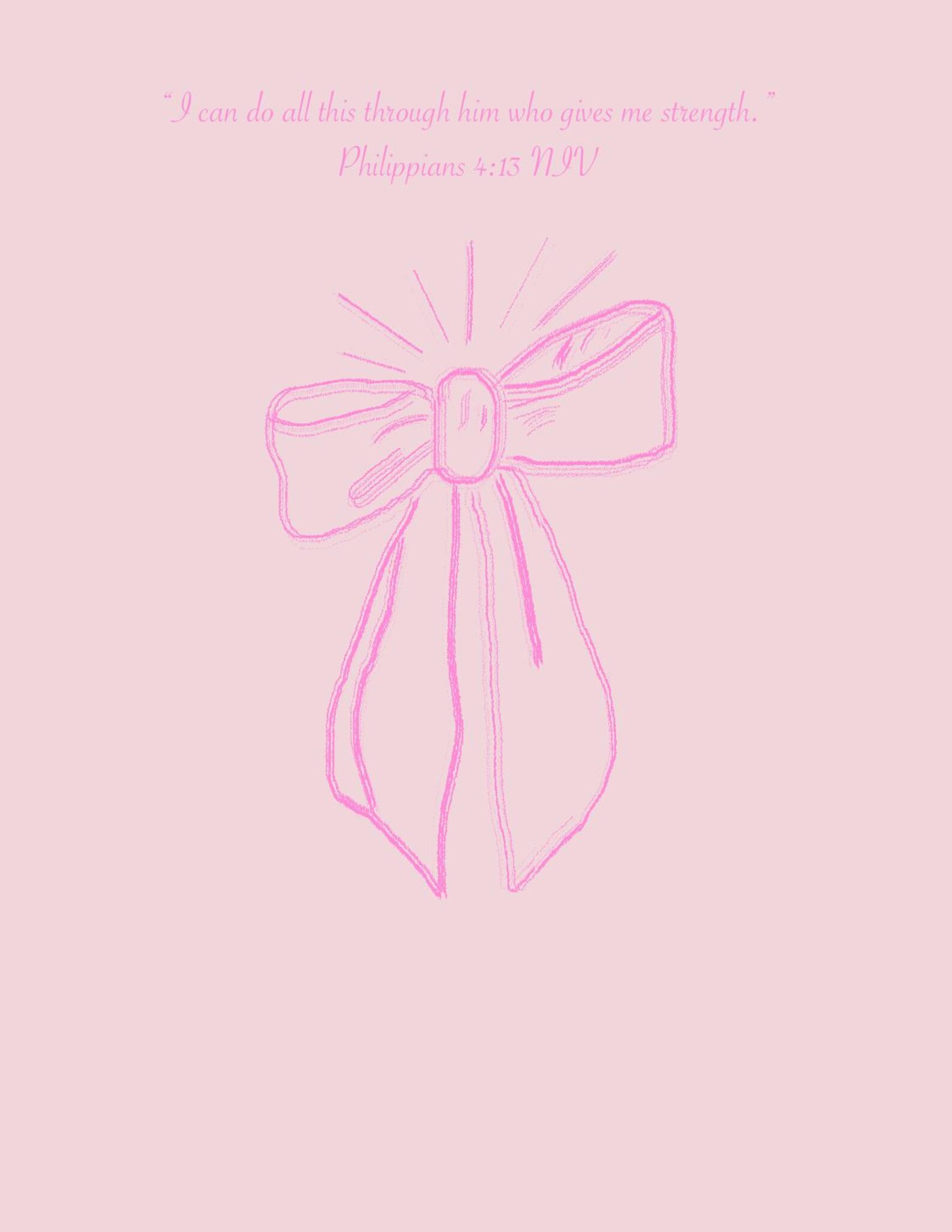 Philippians 4:13 Pink Aesthetic Bible Verse Wall Poster Pink Aesthetic ...