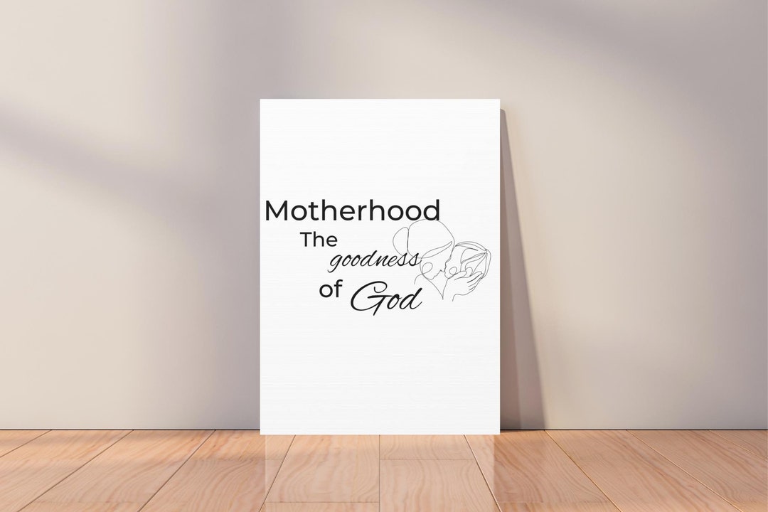 Christian Canvas Wall Art, Minimalist Line Drawing Mother Holding a ...