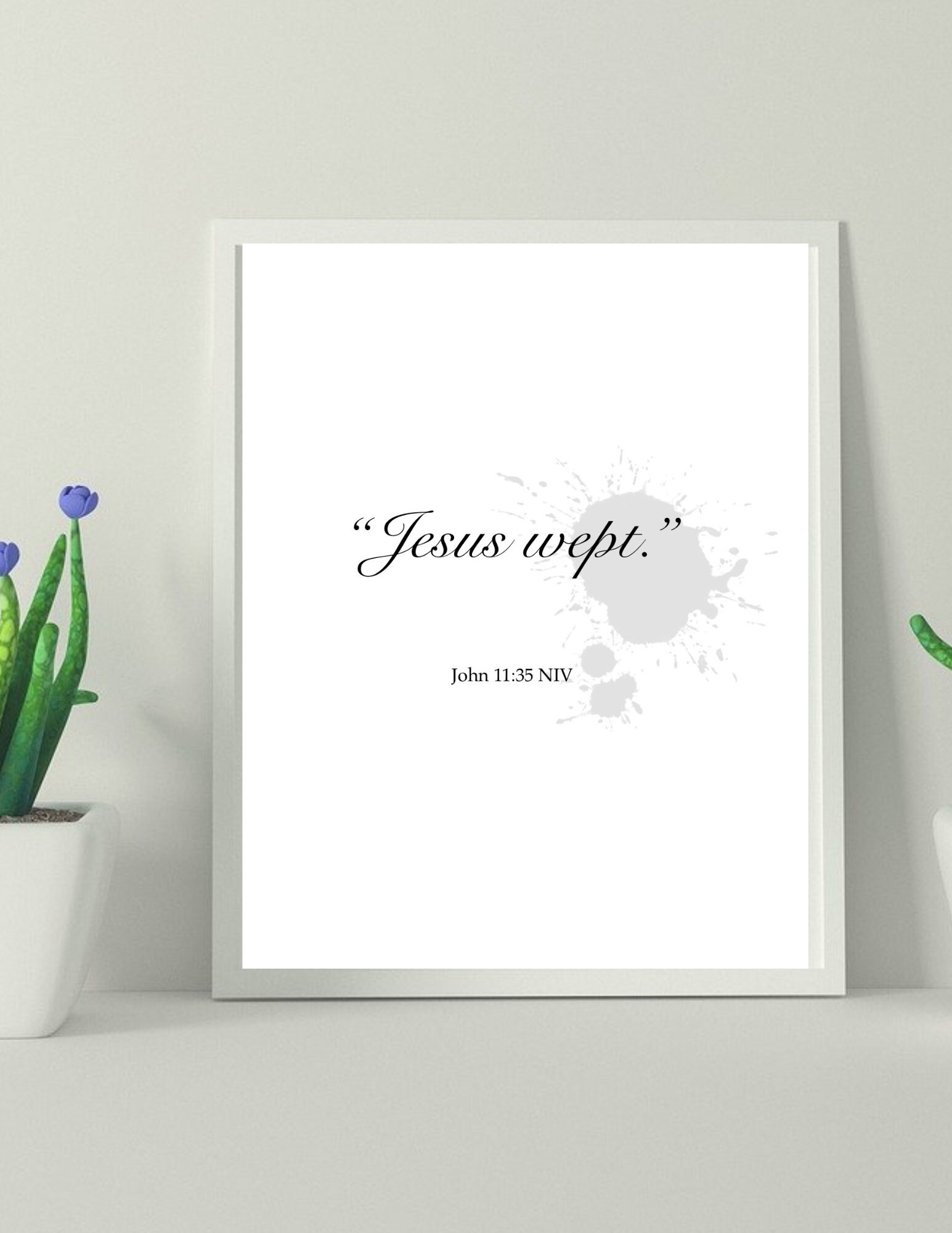 John 11:35 NIV jesus Wept Minimalistic, Modern Bible Quote, Wall Art ...