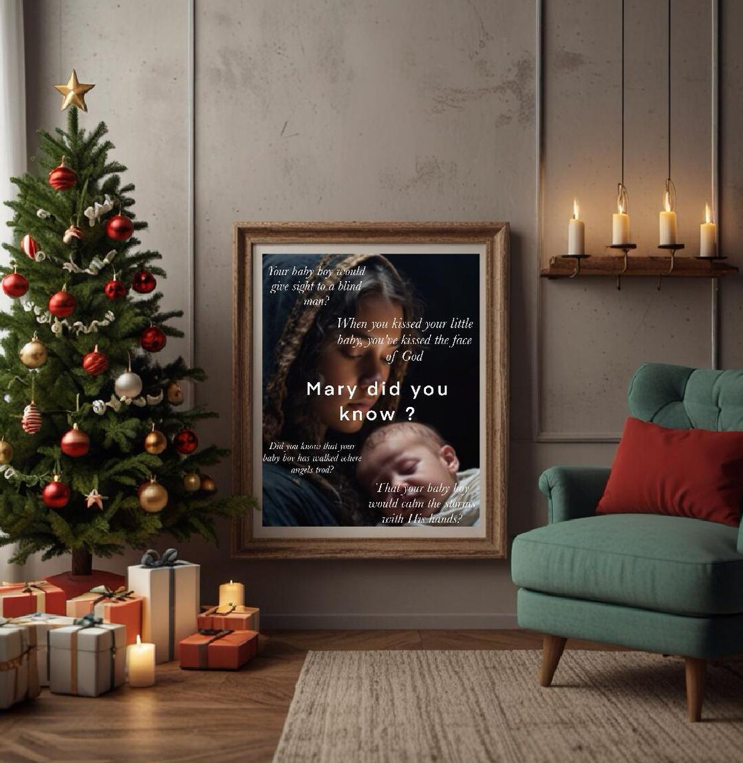Mary Did You Know Wall Poster Christmas Wall Decor Print and Frame ...