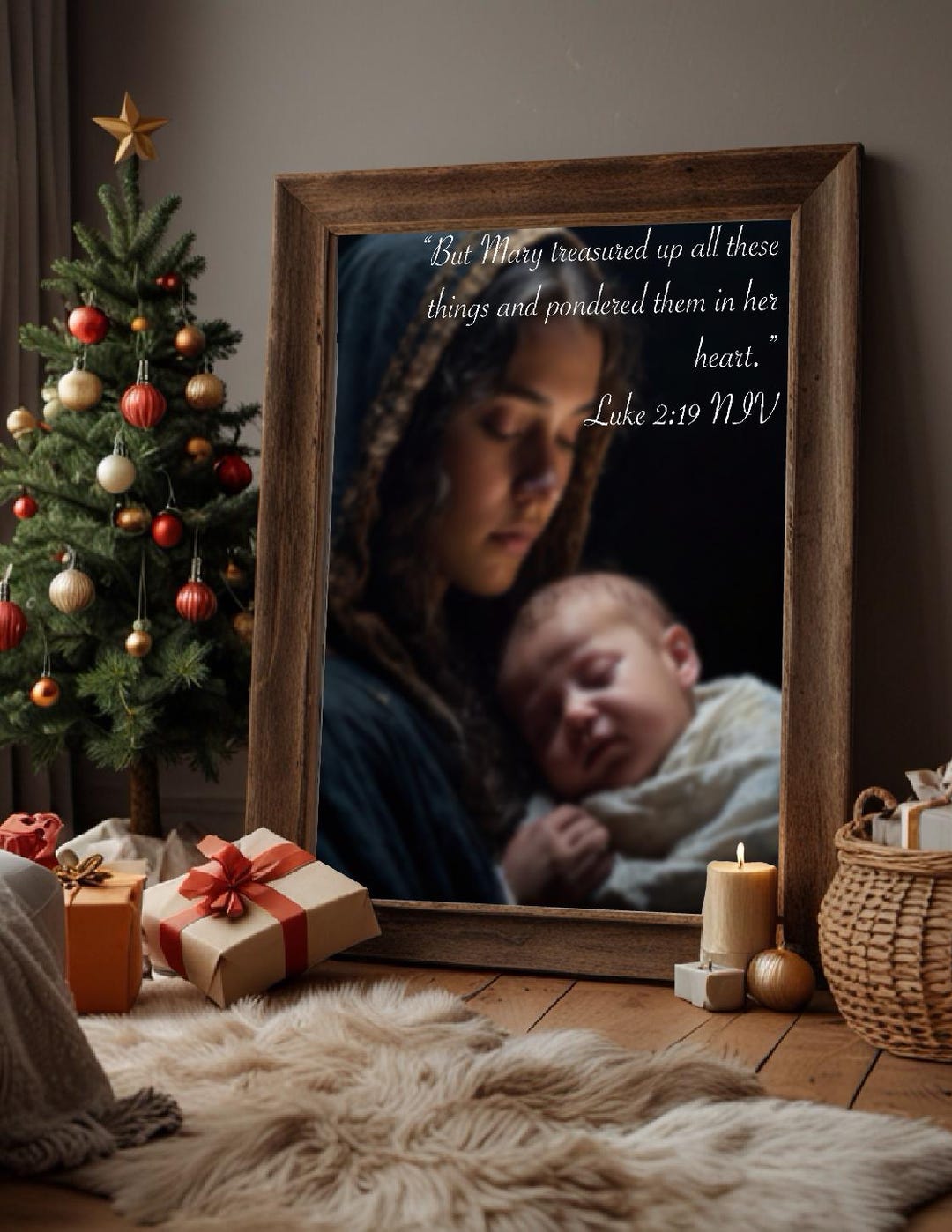 Luke 2 19 Wall Poster Hanging but Mary Treasured up All These Things ...