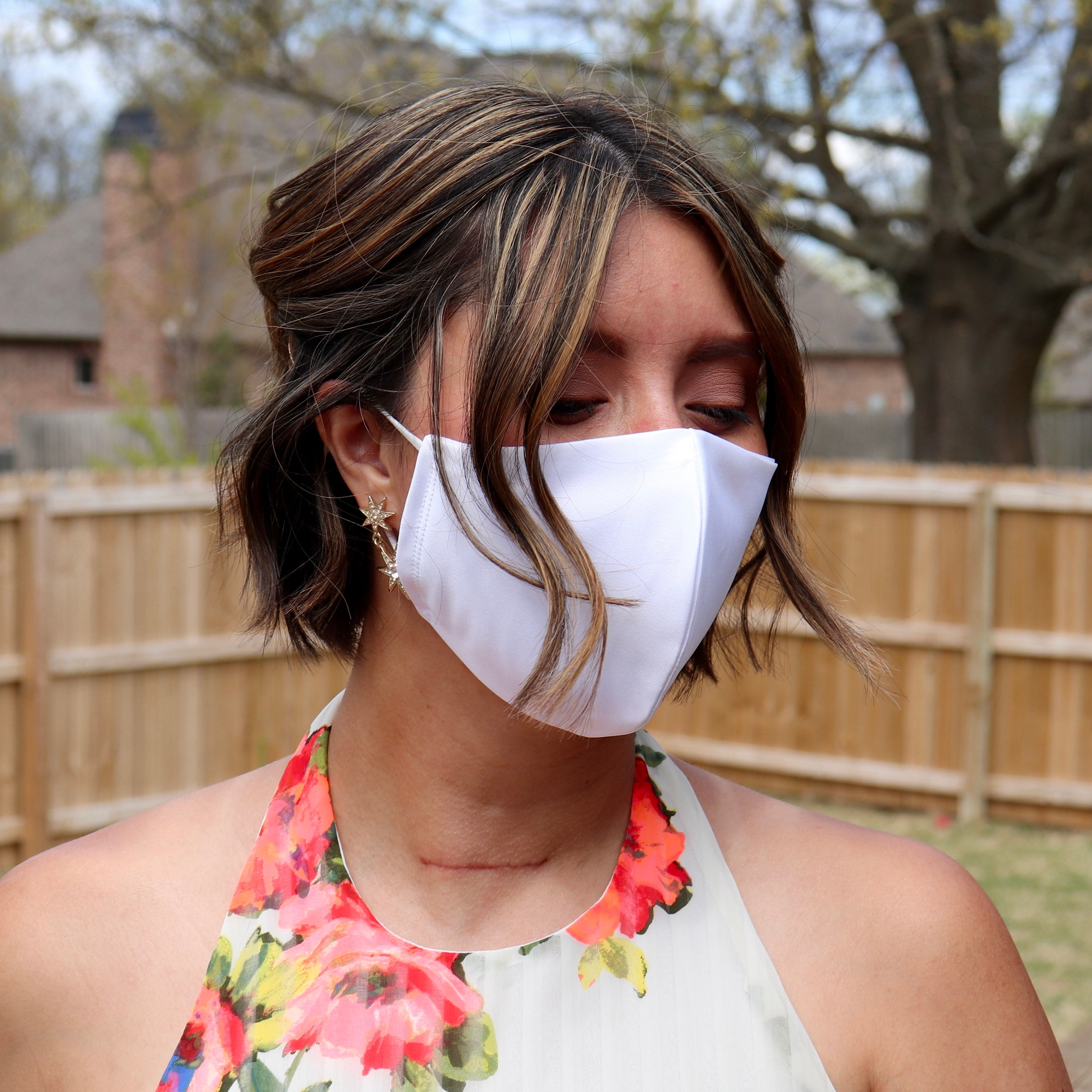 Satin Face Mask White | Etsy