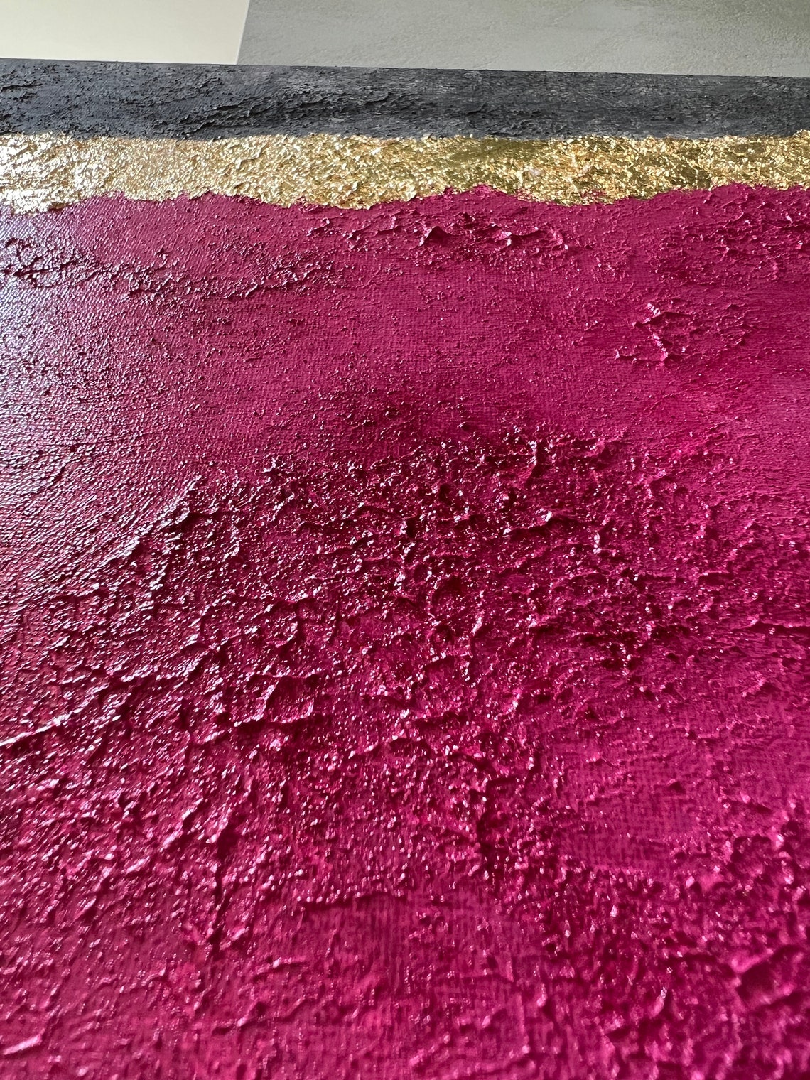 Pink & Gold Abstract Painting, Textured Contemporary Wall Art - Etsy