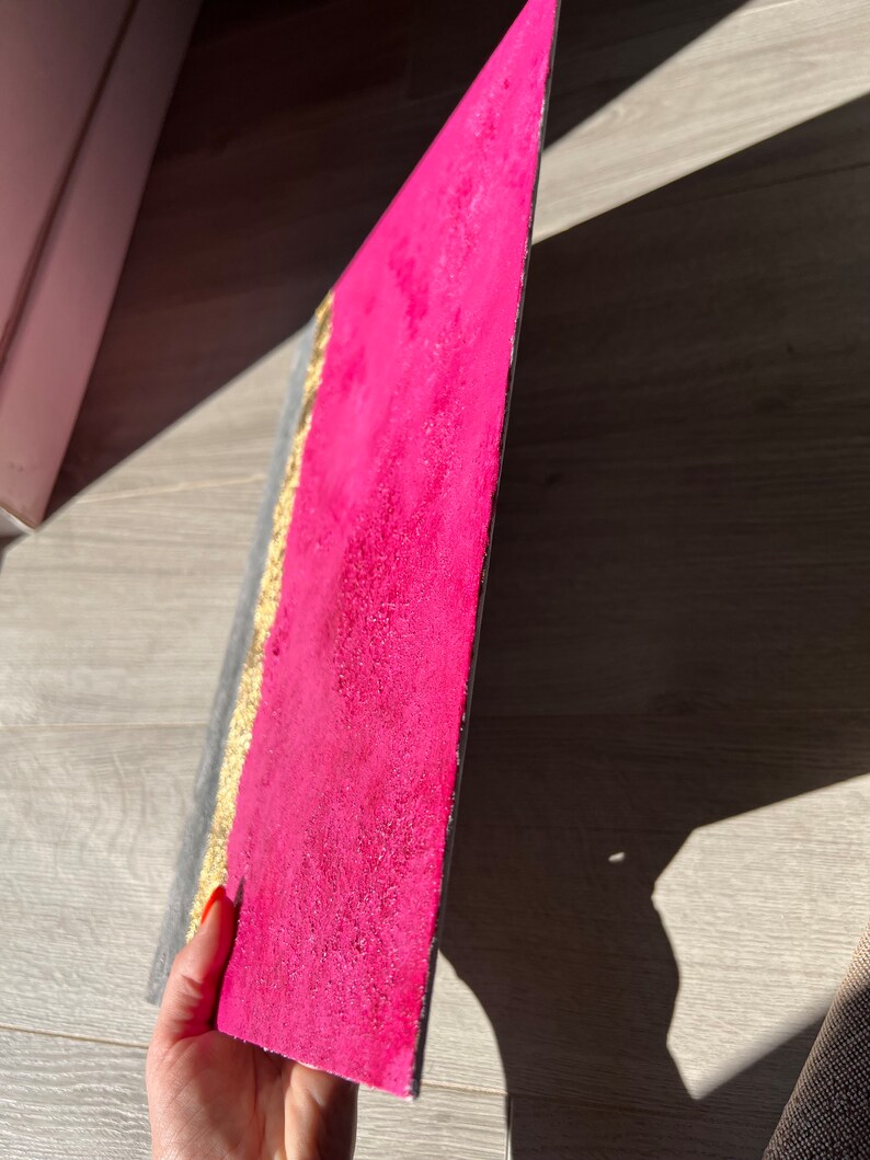 Pink & Gold Abstract Painting, Textured Contemporary Wall Art - Etsy