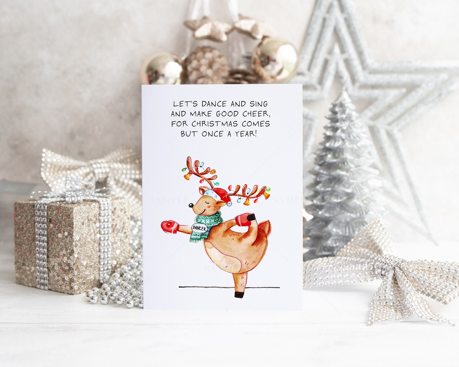Reindeer Yoga Christmas Card Yoga Holiday Card Yoga Greeting Card Lord ...