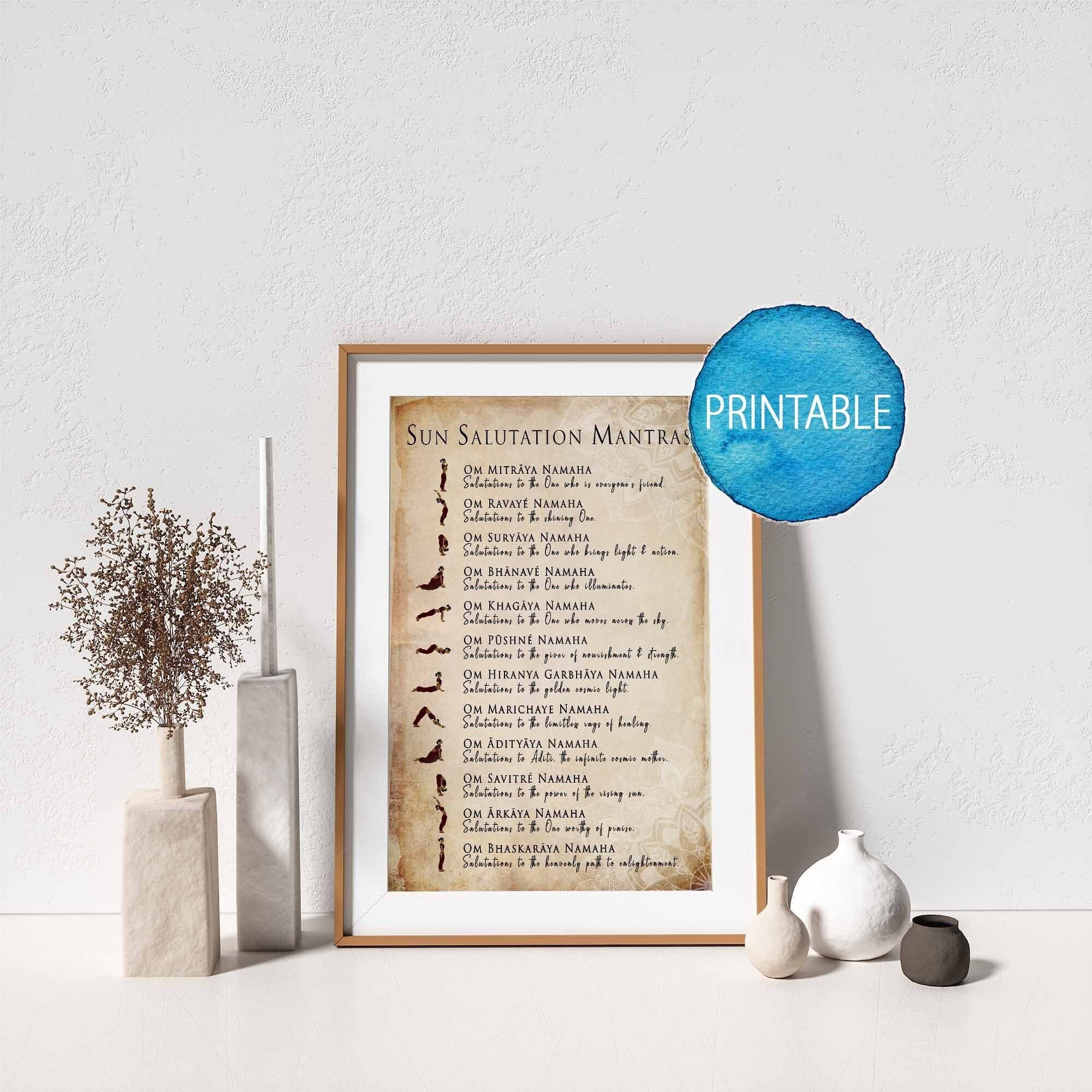 Sun Salutation Mantras Surya Namaskar Mantras Sanskrit - Etsy