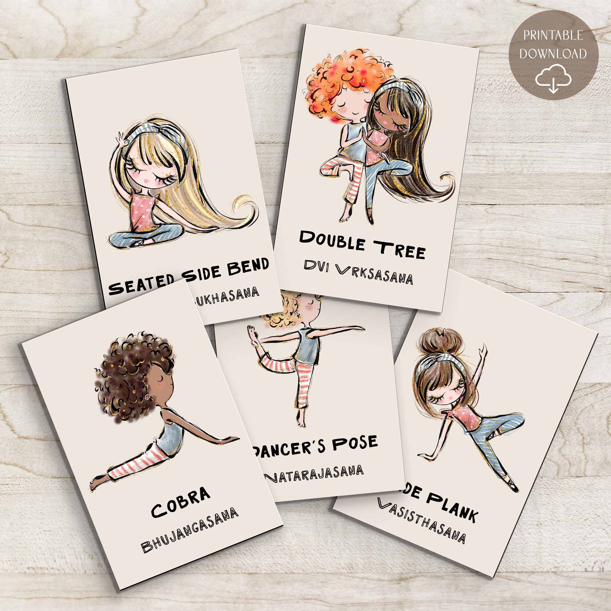 Yoga Poses Flashcards Kids Yoga Flashcards Yoga Flashcards for Kids ...