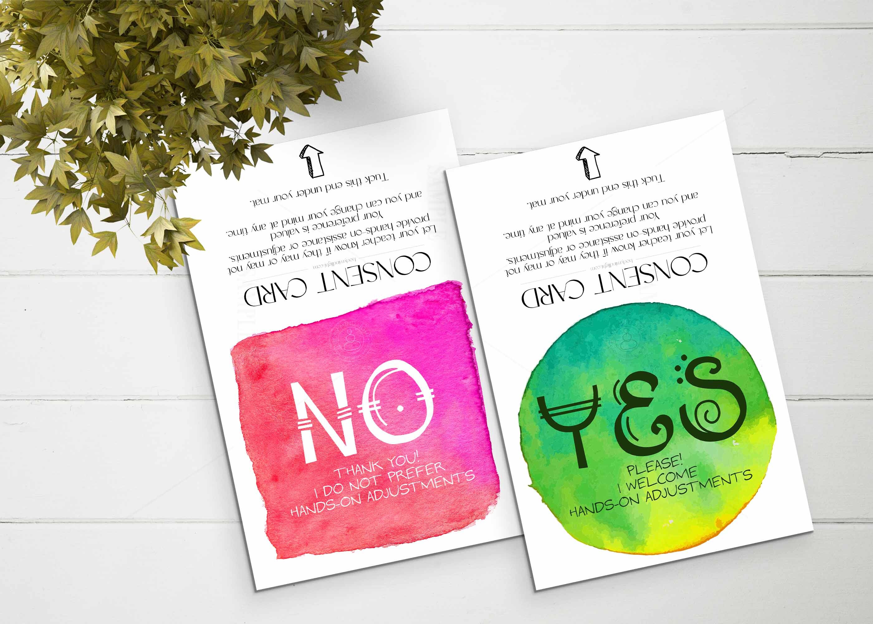 Yoga Consent Cards: Printable Assist Cards for Teachers (digital ...