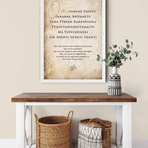 Om Sahana Vavatu Sanskrit Mantra Art: Yoga Studio Decor (digital ...