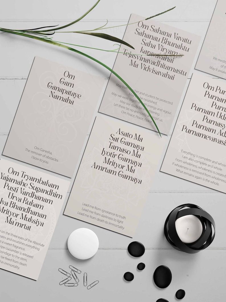 Sanskrit Mantra Cards With English Translation (digital Download) - Etsy