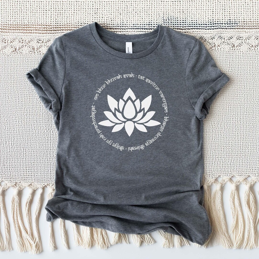 Gayatri Mantra Shirt With Lotus: Meditative Yoga Clothes - Etsy