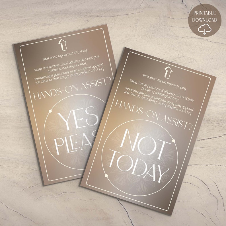 Yoga Consent Cards | Assist Cards for Yoga Teachers in Yoga Classes | Yes or No Adjust Cards ...