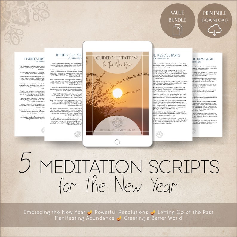 2025 New Year's Guided Meditation Scripts | Guided Meditation Cards ...