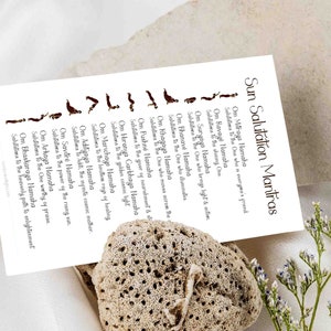 Sun Salutation Mantra Cards: Surya Namaskar Yoga Poses (digital ...