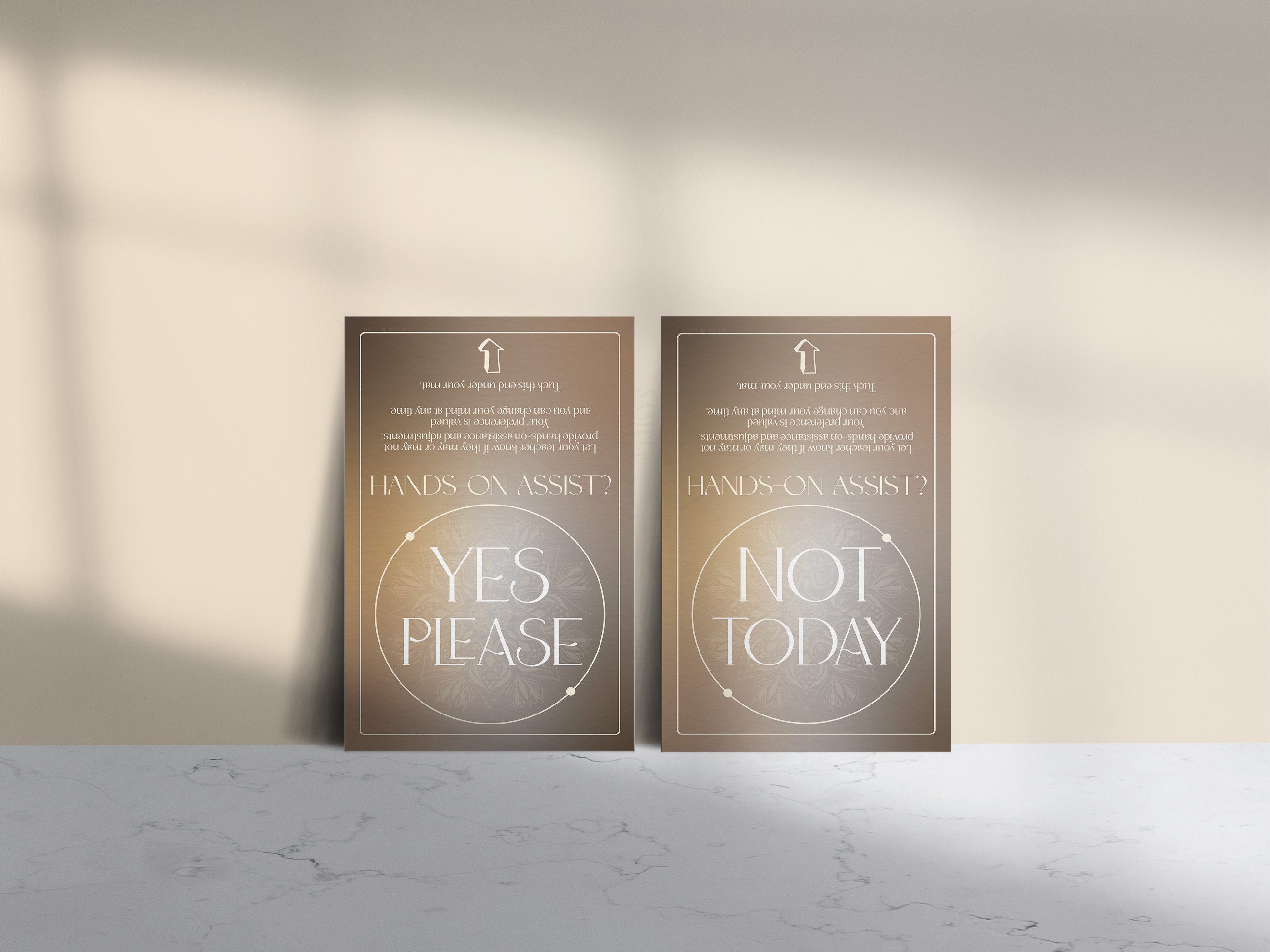 Yoga Consent Cards | Assist Cards for Yoga Teachers in Yoga Classes ...