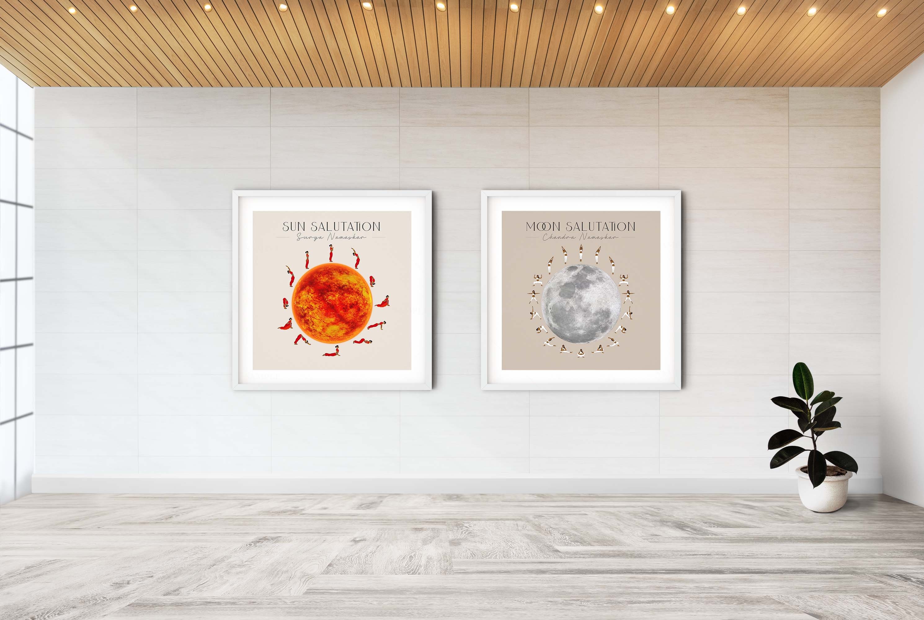 Sun Salutation & Moon Salutation Bundle | Chandra and Surya Namaskar ...