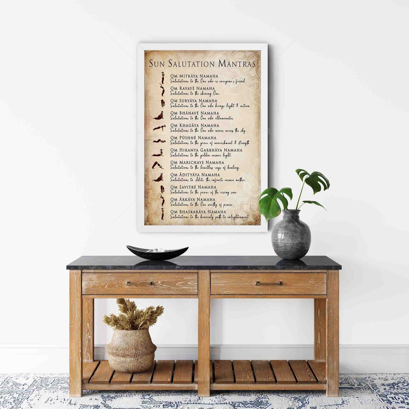 Sun Salutation Mantras Surya Namaskar Mantras Sanskrit - Etsy