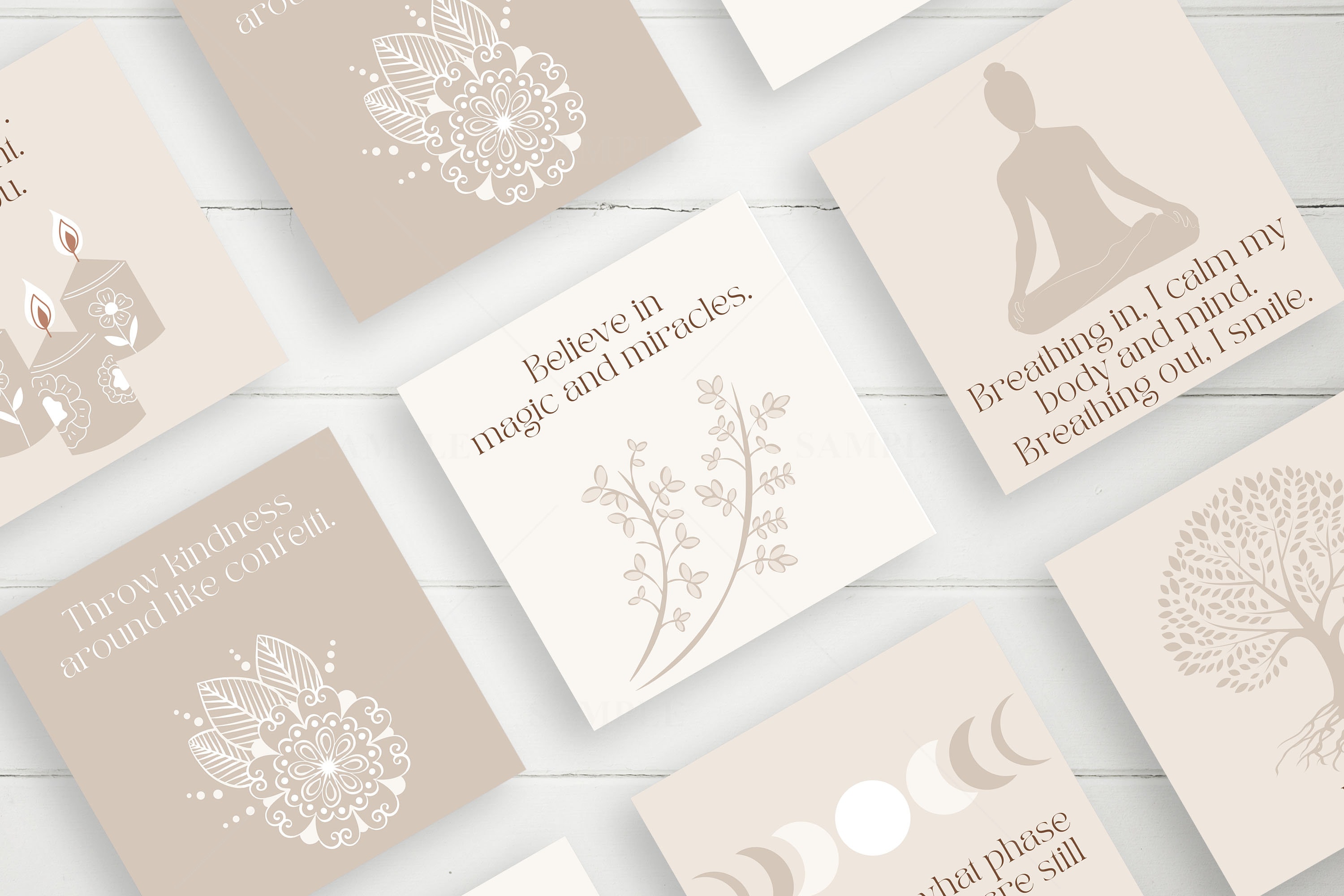 30 Printable Yoga Affirmation Cards | Mental Health Aids | Meditation ...