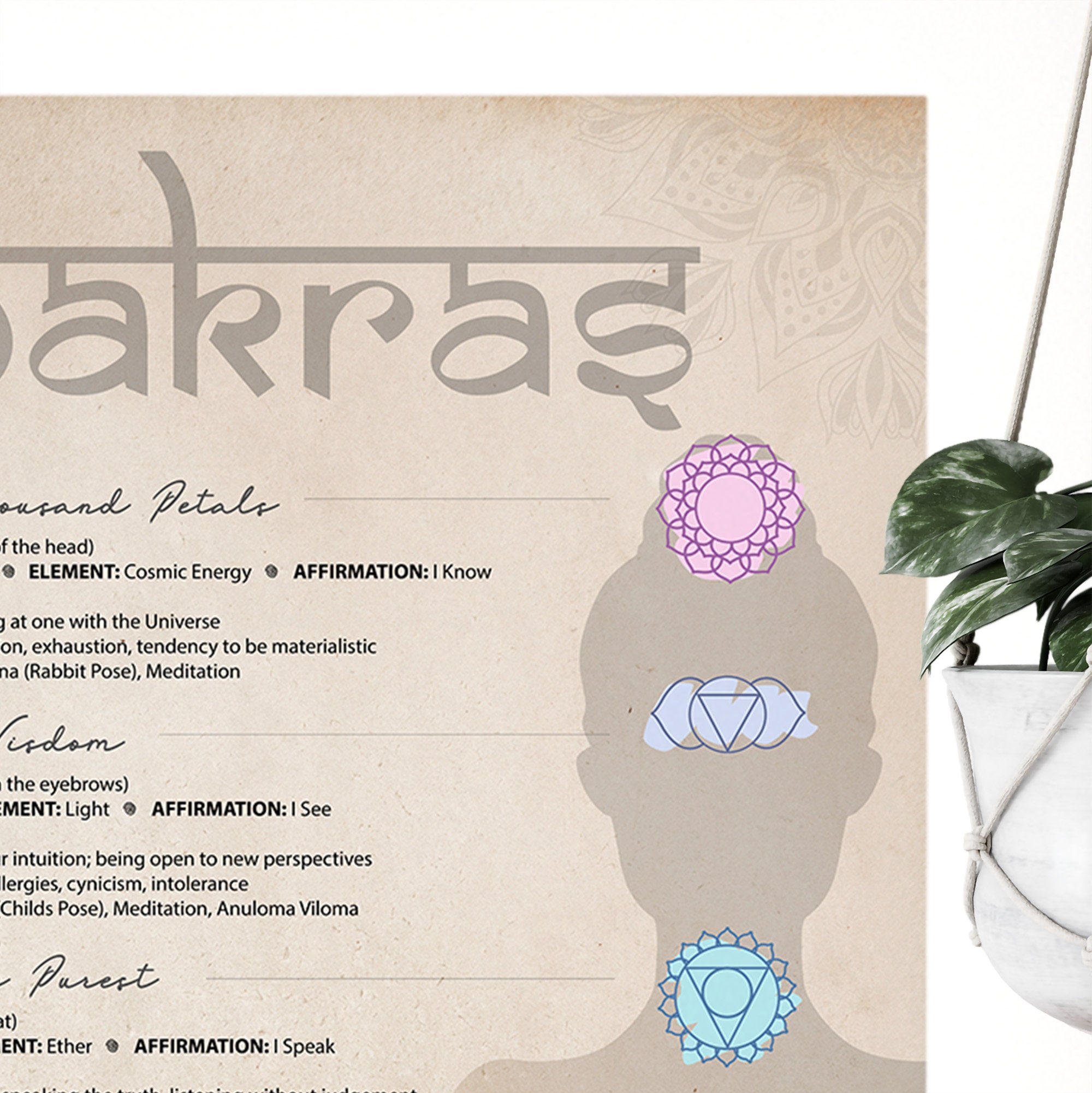 The Comprehensive Chakra Poster Meditative Art Yoga Infographic Yoga ...