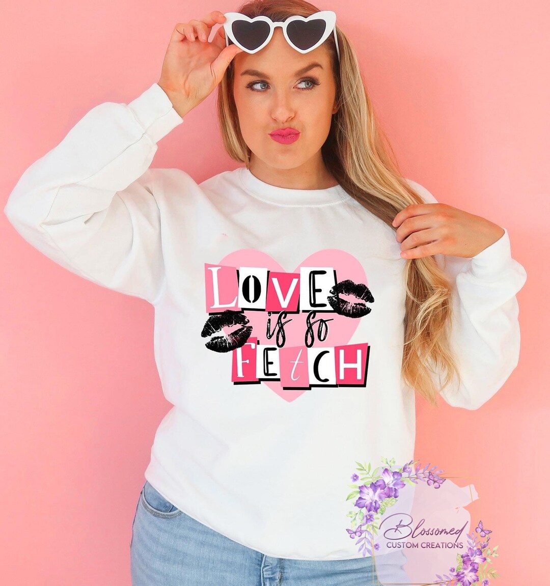 Love is so Fetch| Kisses| Valentine's Day| Black| White| Pink| Hearts ...
