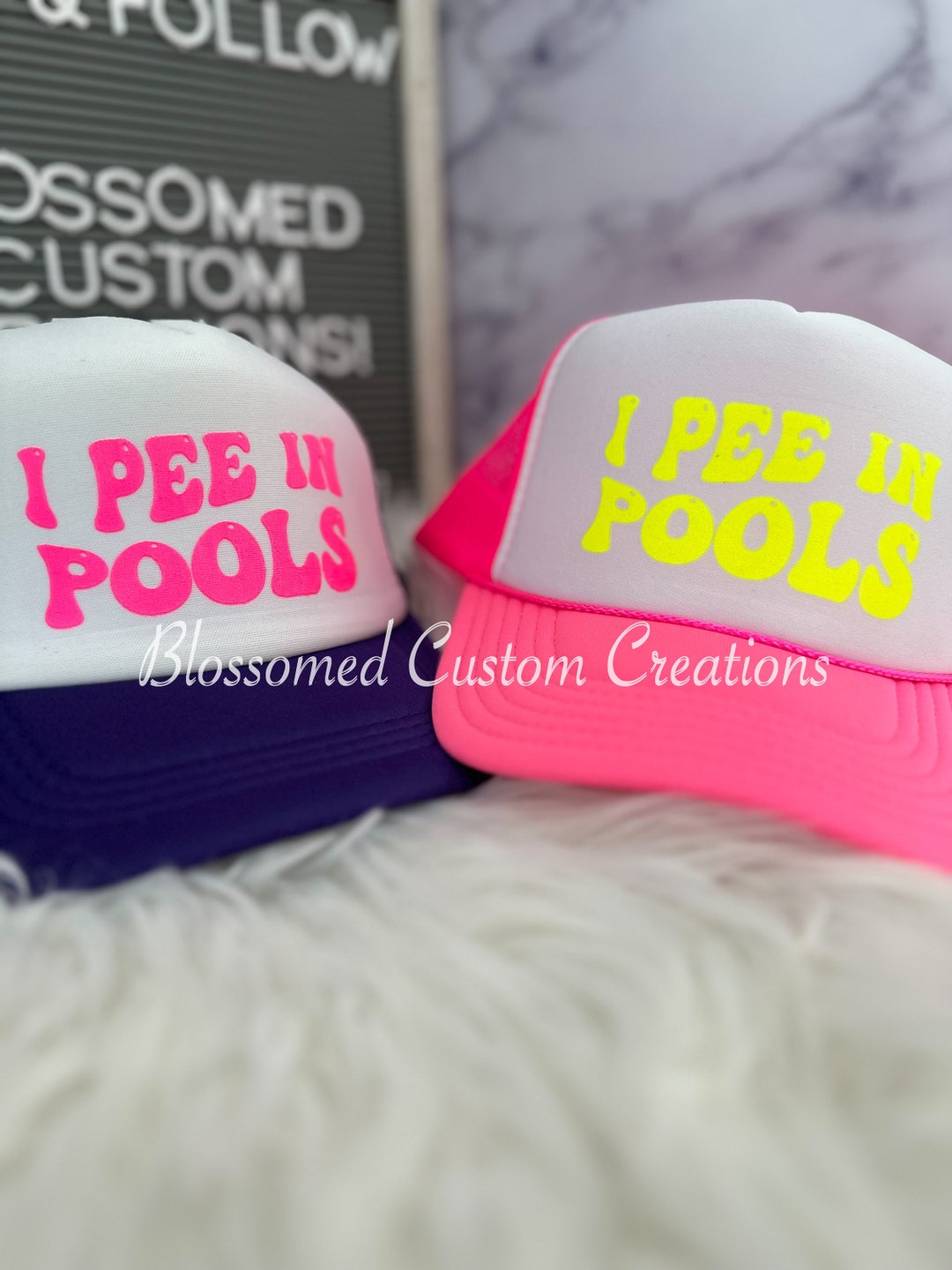 Pee in Pools Trucker Hats Summer Summer Hat Funny Humor Pool Hat Neon ...