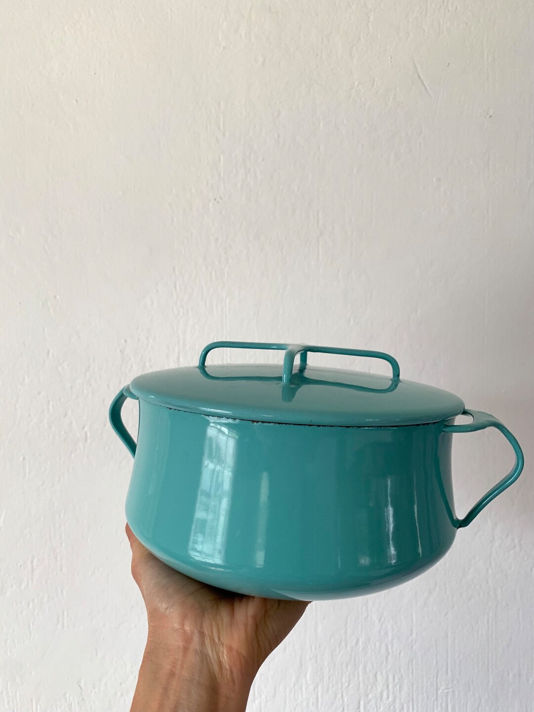 Vintage Dansk Denmark Kobenstyle Turquoise Lidded 2 Quart Pot Enameled ...