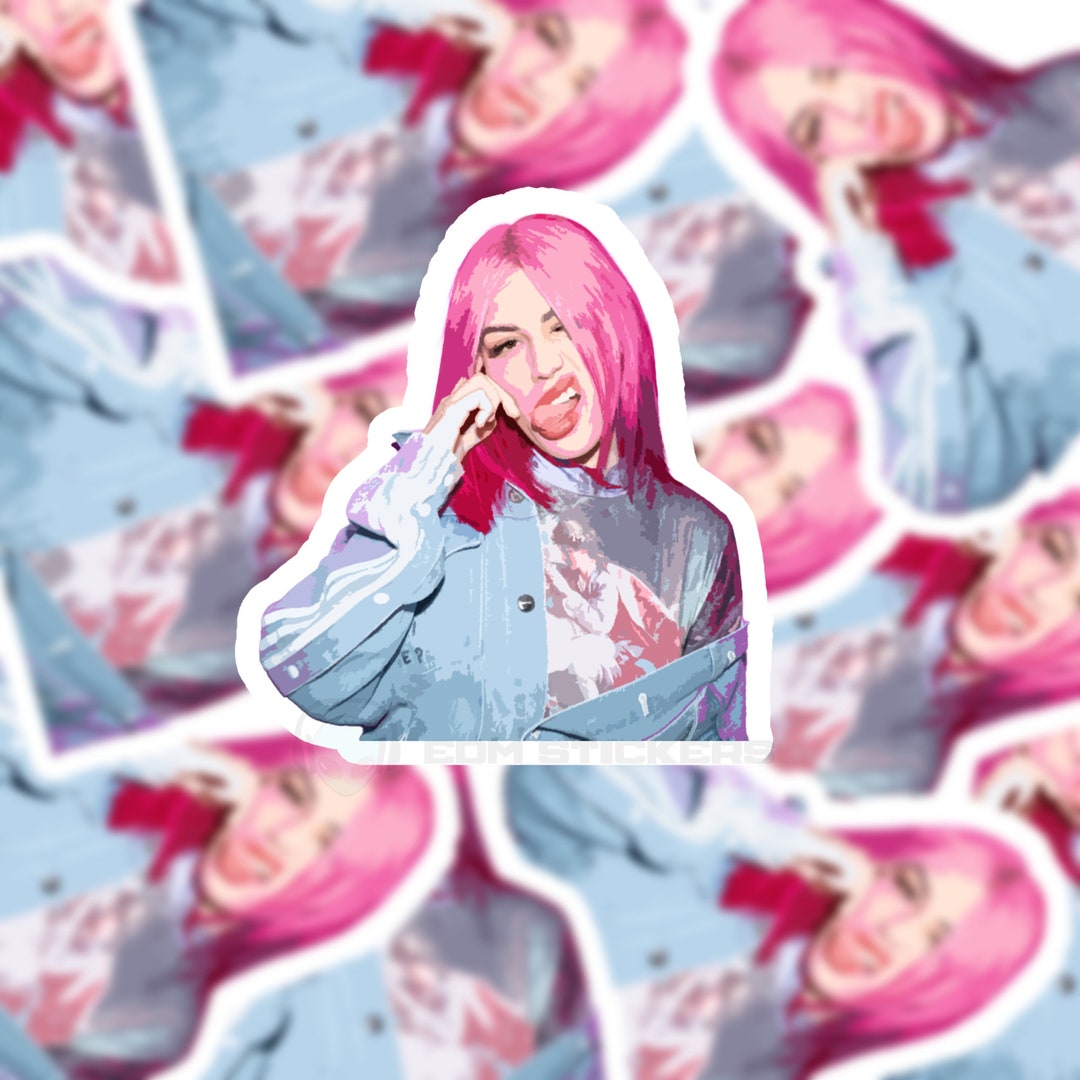 Jessica Audiffred Glossy Sticker, EDM Stickers, Dj, Rave, Dubstep - Etsy