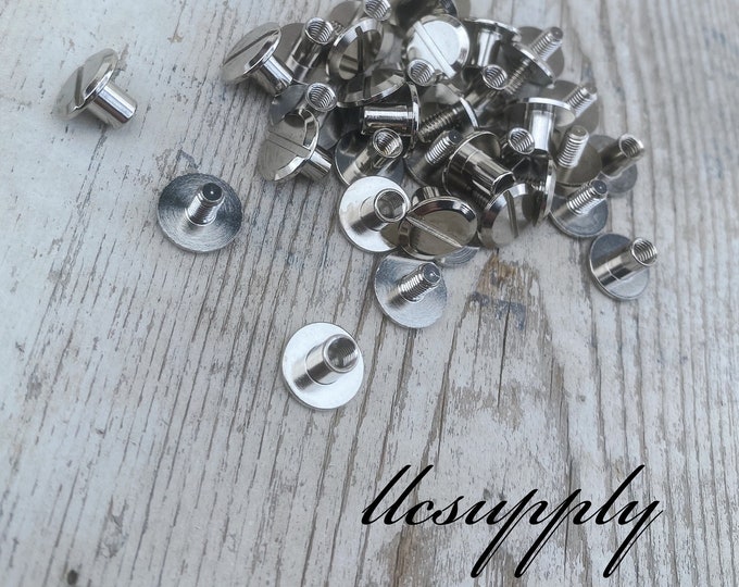 15 Sets of 11mm X 10mm Solid Brass Chicago Screws Concho Screw Rivet ...