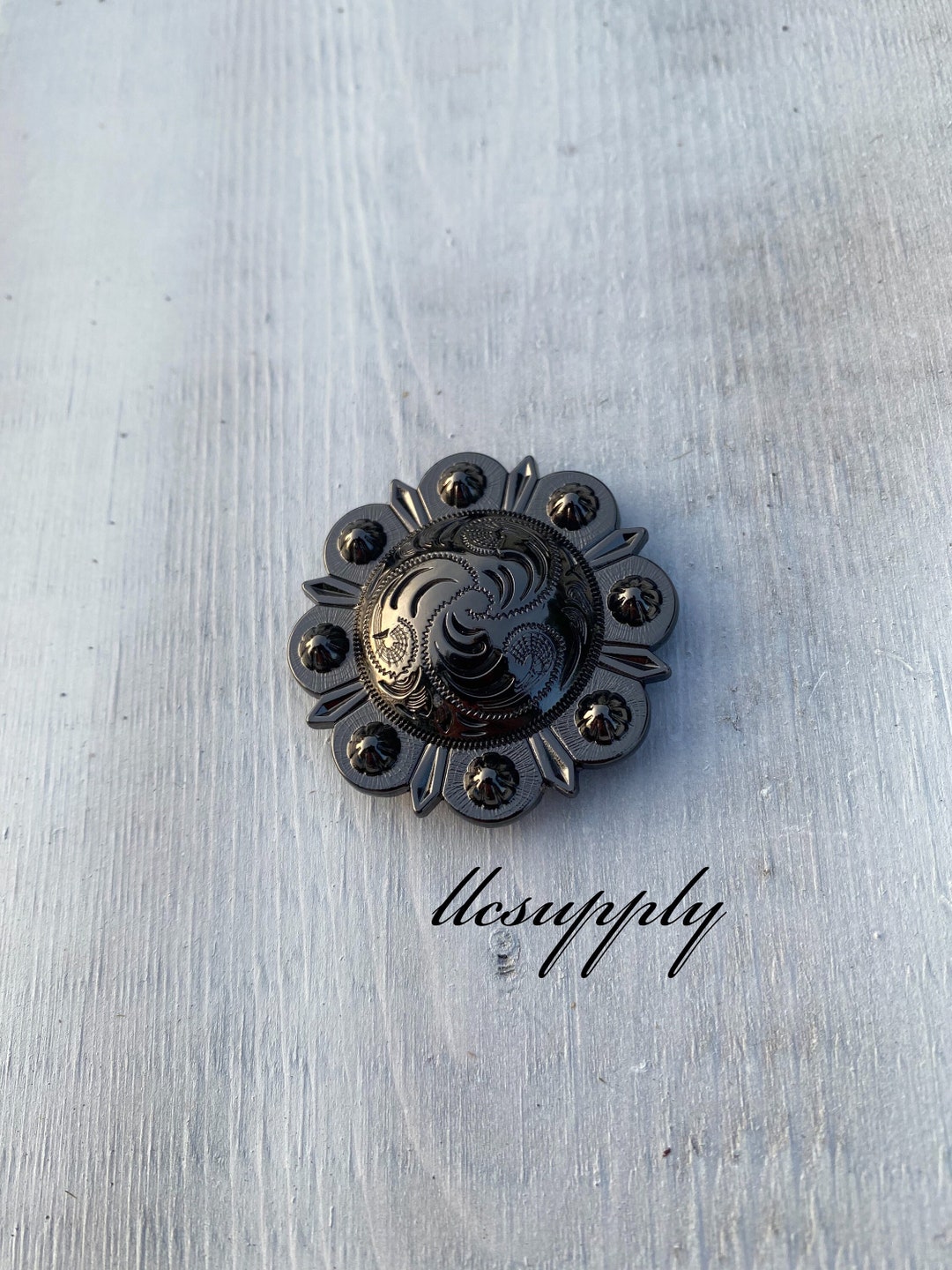 Gun Metal Concho, Black Concho, Tack Making Hardware, Leather Crafting ...