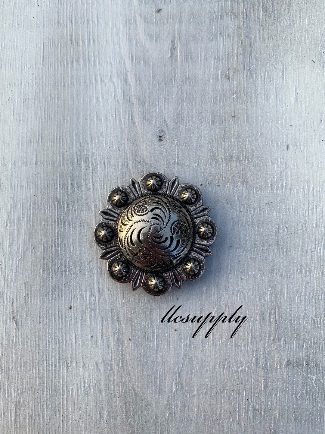 Antique Silver Round Concho, Tack Making Concho, Leather Crafting ...