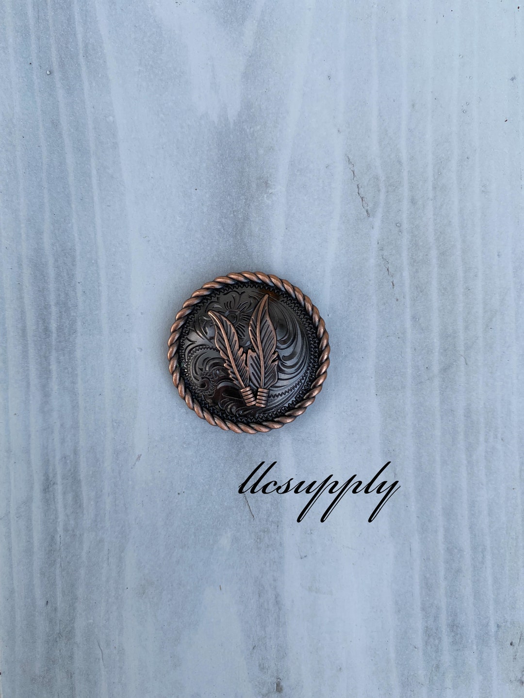Copper Feather Roped Concho, Tack Making Hardware, Leather Crafting ...