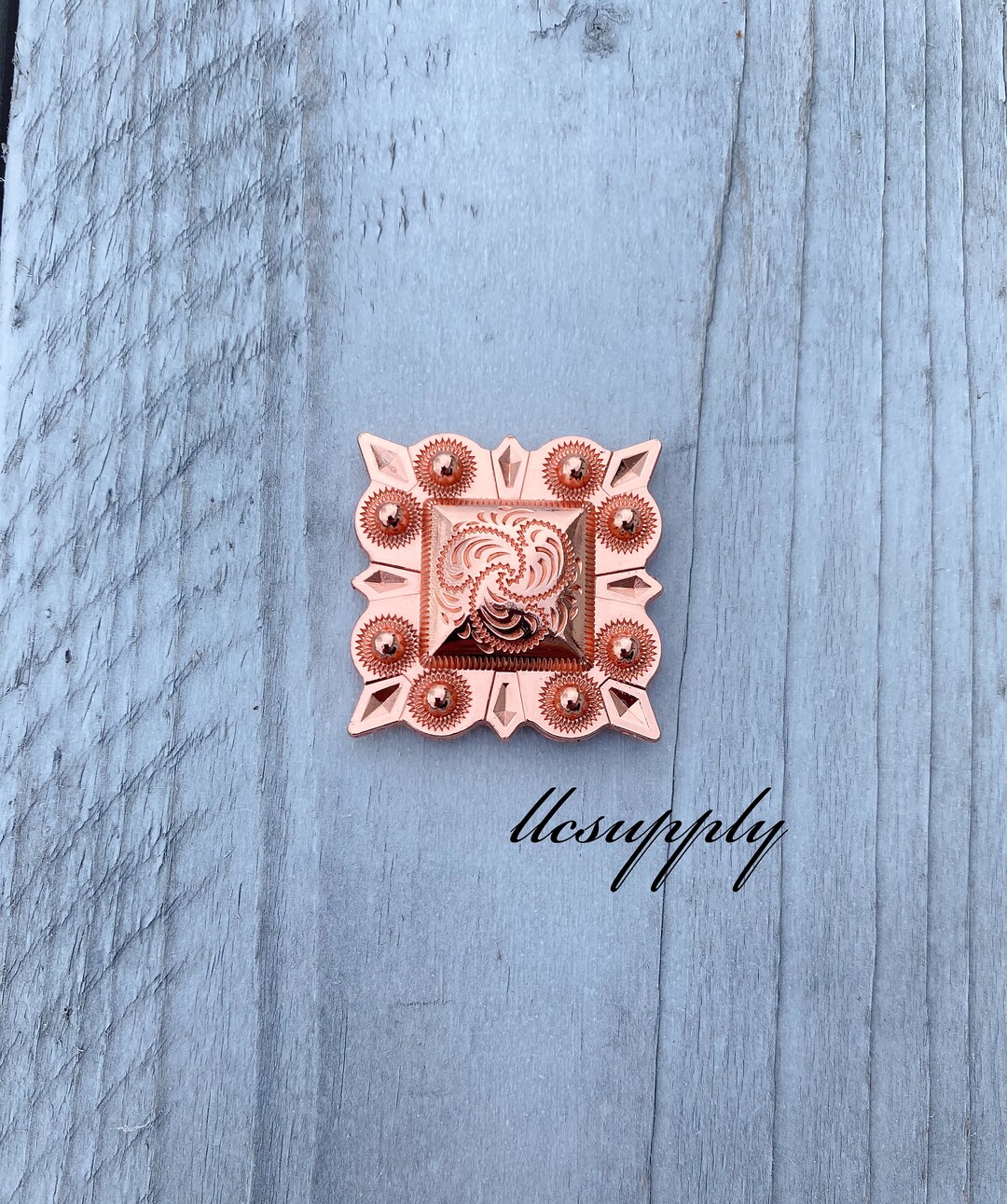 Rose Gold Berry Square Concho - Etsy