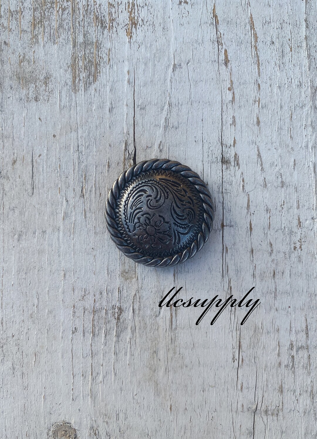 1.5" Antique Silver Roped Edge Concho, Tack Making Hardware, Leather ...