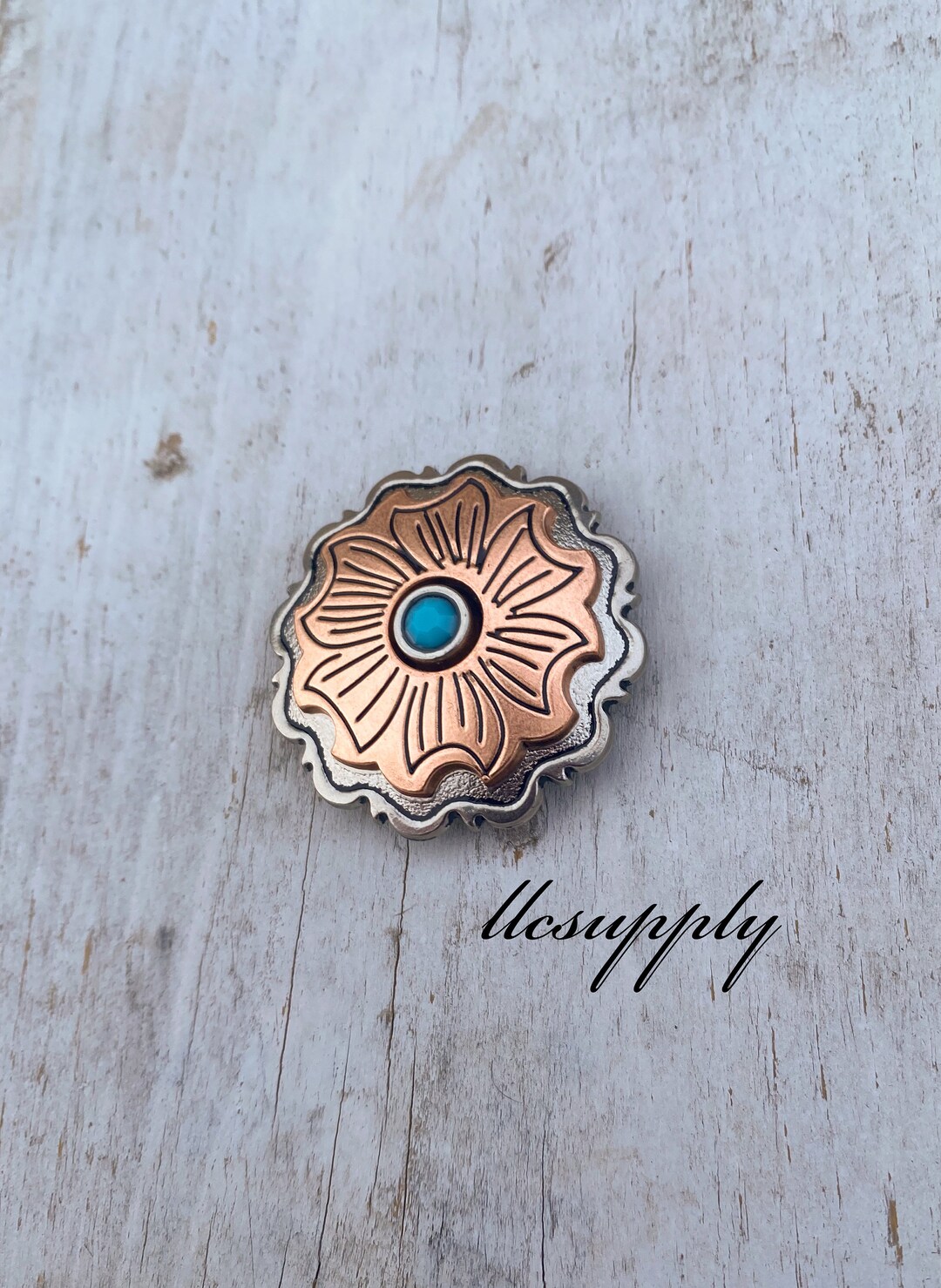 Rose Gold Flower Concho, Tack Making Hardware, Leather Crafting Concho ...