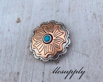 Rose Gold Flower Concho, Tack Making, Replacement Concho, Leather ...