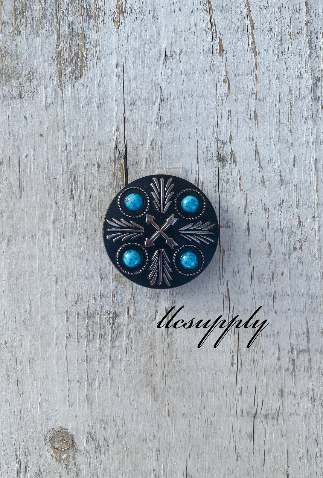 Black & Turquoise Arrow Concho, Tack Making Hardware, Leather Crafting ...
