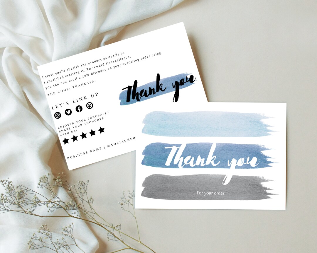 Personalized Business Thank You Cards Neutral Business Thank - Etsy