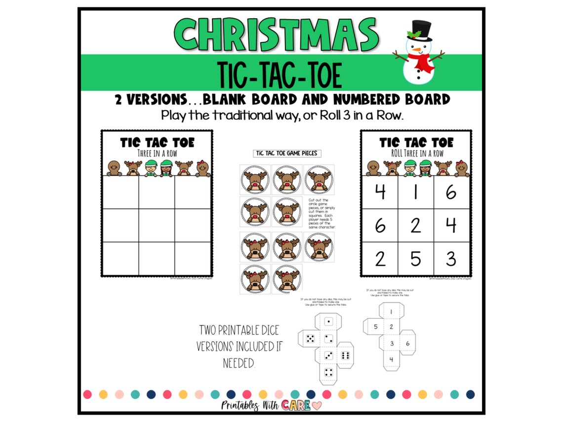 Kids Christmas Games Printable, Christmas I Spy, Tic Tac Toe, Christmas ...