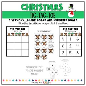 Kids Christmas Games Printable, Christmas I Spy, Tic Tac Toe, Christmas ...